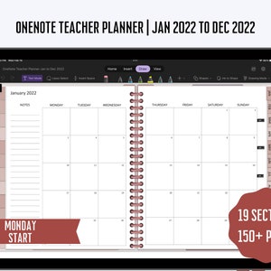 Onenote Teacher Planner Onenote School Planner January Start | Etsy