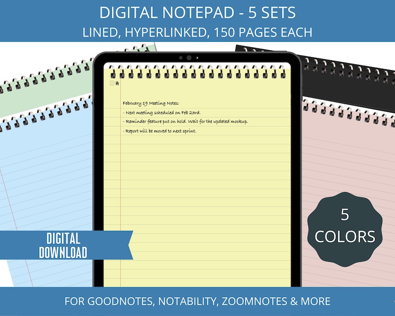 Digital Notepad, Digital Notepaper for Android, Hyperlinked Tablet ...
