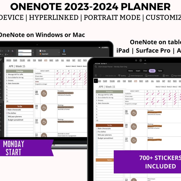Onenote Template for Professionals - Etsy