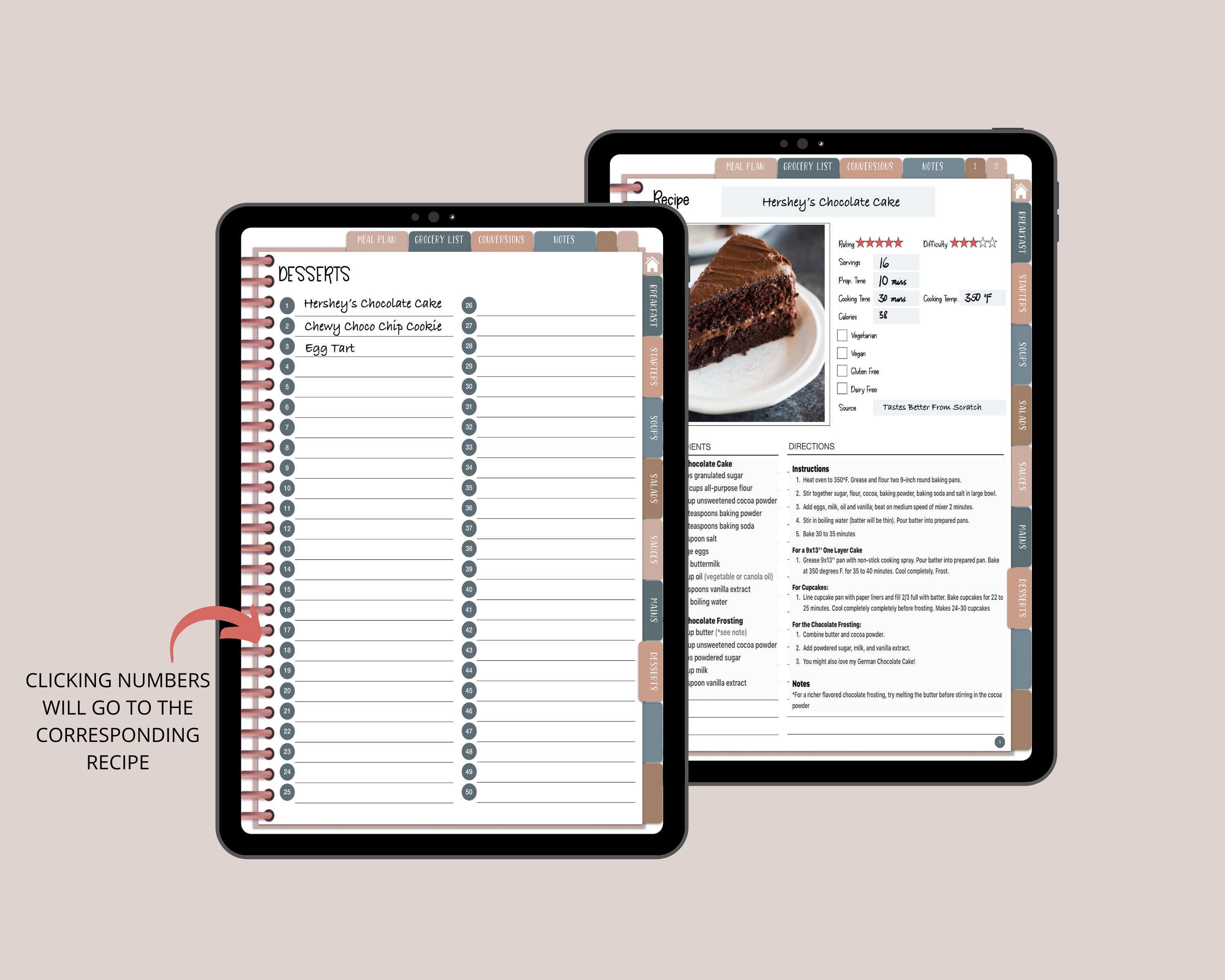 Digital Recipe Book Goodnotes Notability Digital Recipe | Etsy