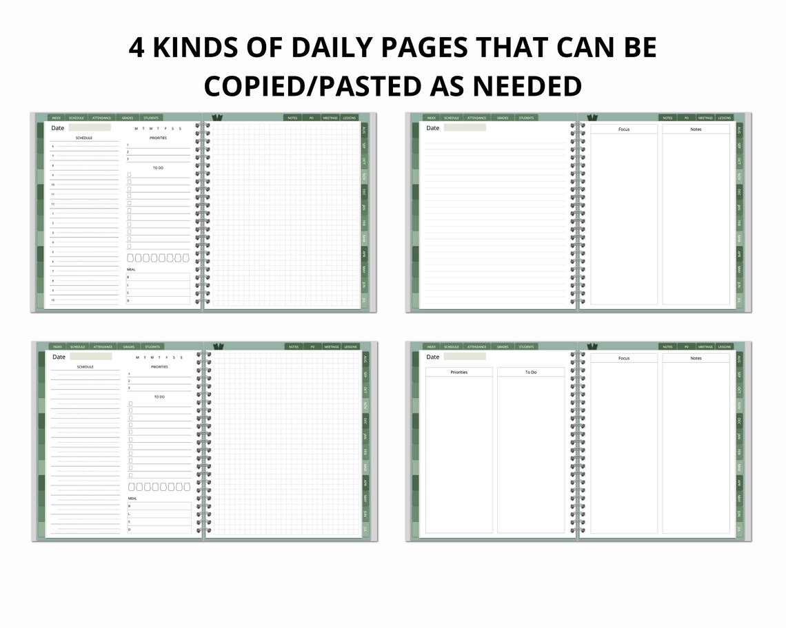 Digital Teacher Planner August Start Teacher Digital Planner - Etsy