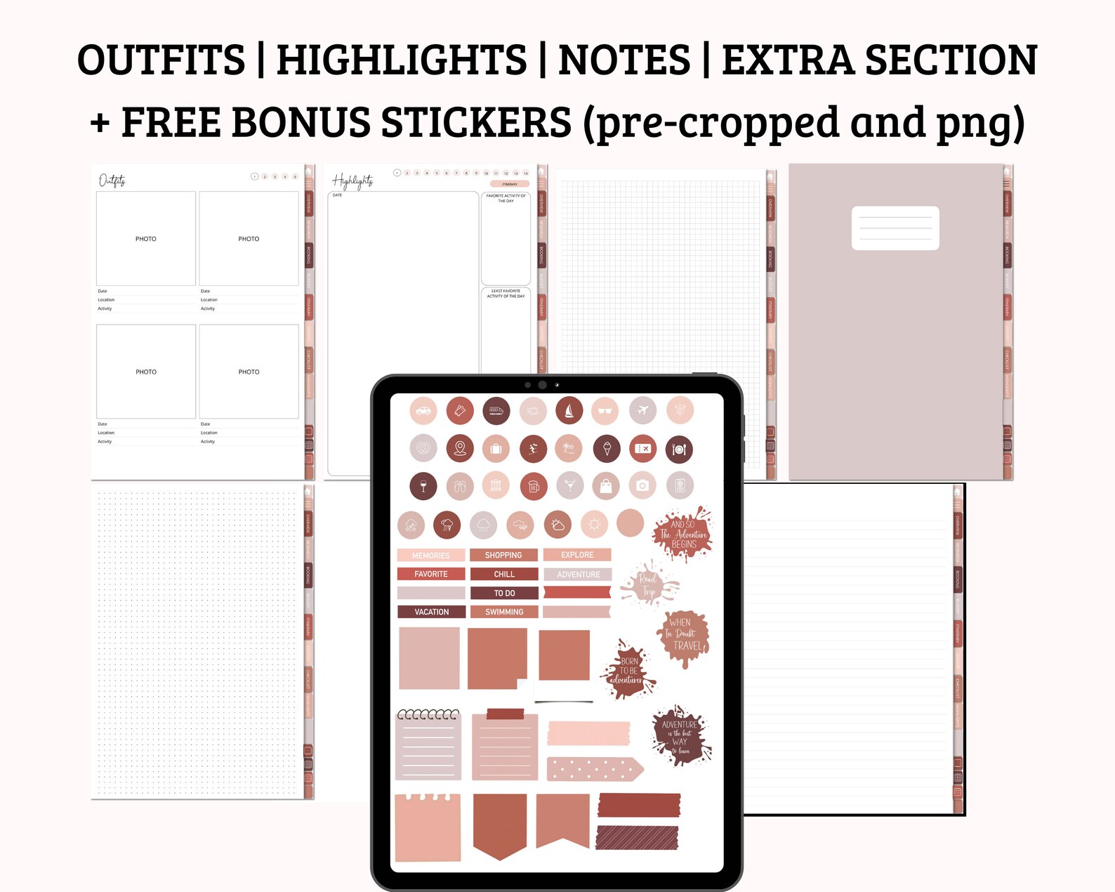 Digital Travel Journal Goodnotes Travel Itinerary Travel | Etsy