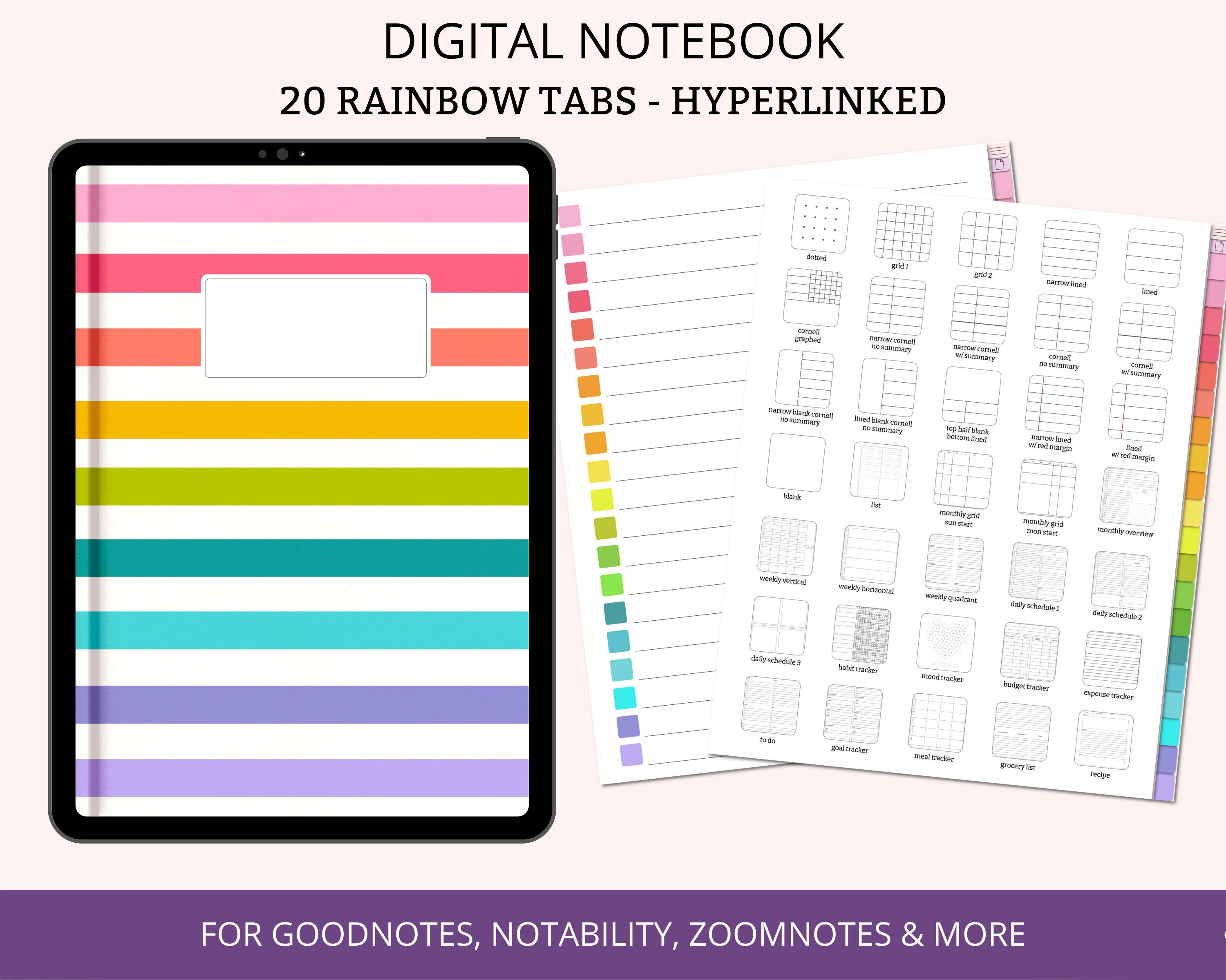 Digital Notebook Goodnotes Digital Notebook for Ipad 20 - Etsy