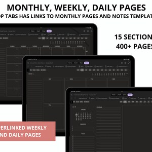 Onenote Digital Planner Bundle Dark Mode 2023 Dark Mode - Etsy