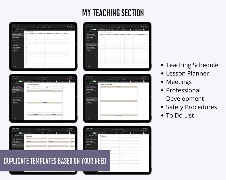 Onenote Teacher Planner Undated Teacher Planner Weekly Daily | Etsy