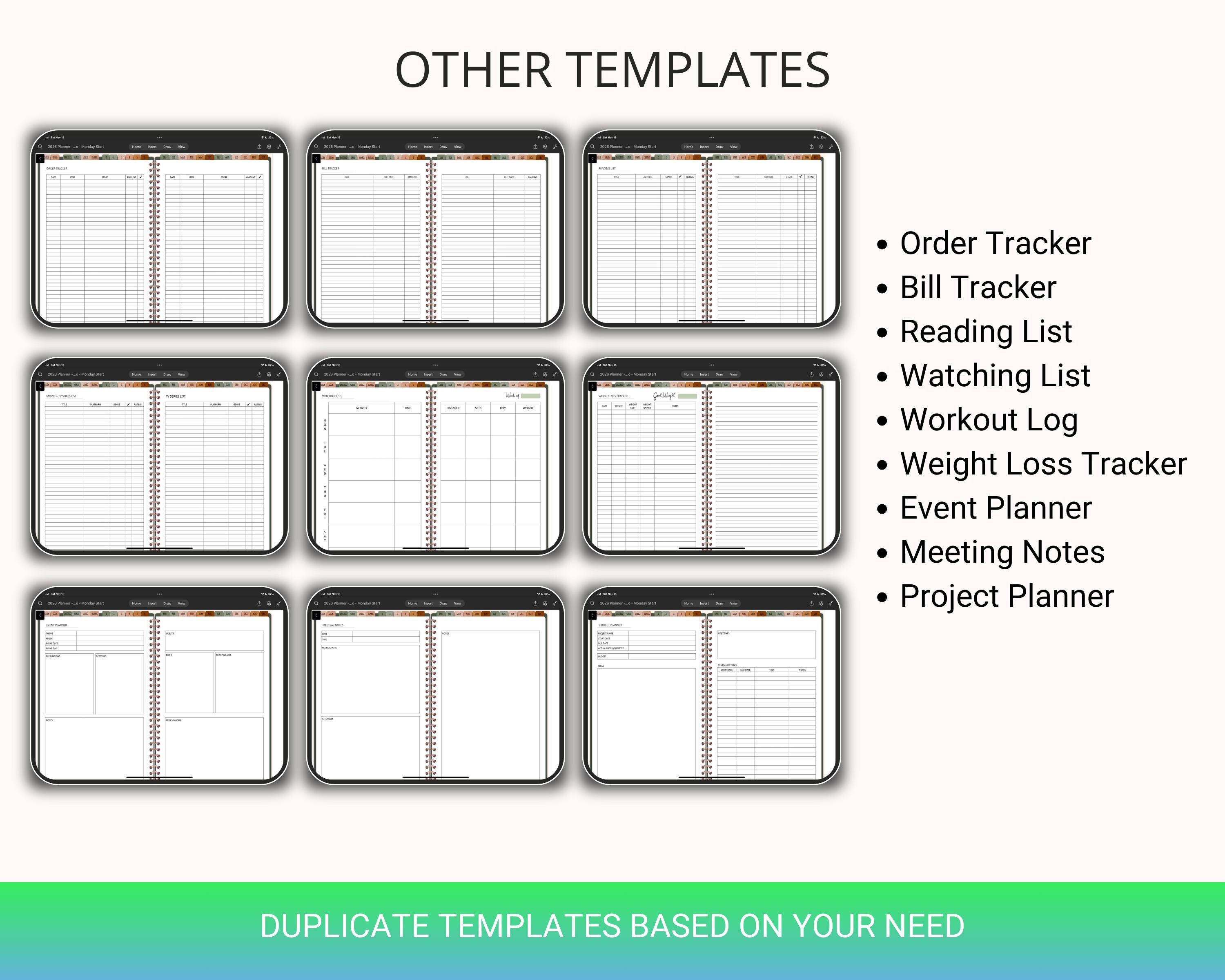 2026 Onenote Weekly Planner, Onenote Digital Planner Template for ...