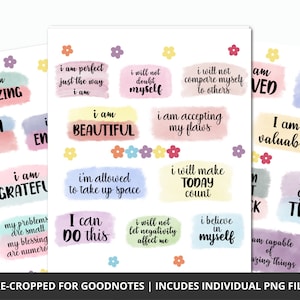 Affirmation Digital Stickers, Affirmation Stickers for Goodnotes ...