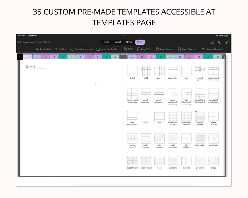 Onenote Digital Notebook, Onenote Notebook, Onenote Notes Template ...