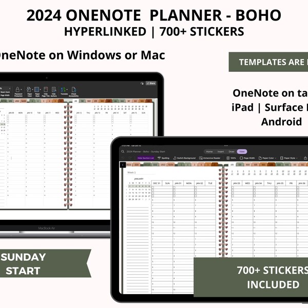 Onenote Digital Planner - Etsy
