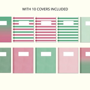 Digital Notebook Pink Green Gradient, Digital Notebook With Tabs ...
