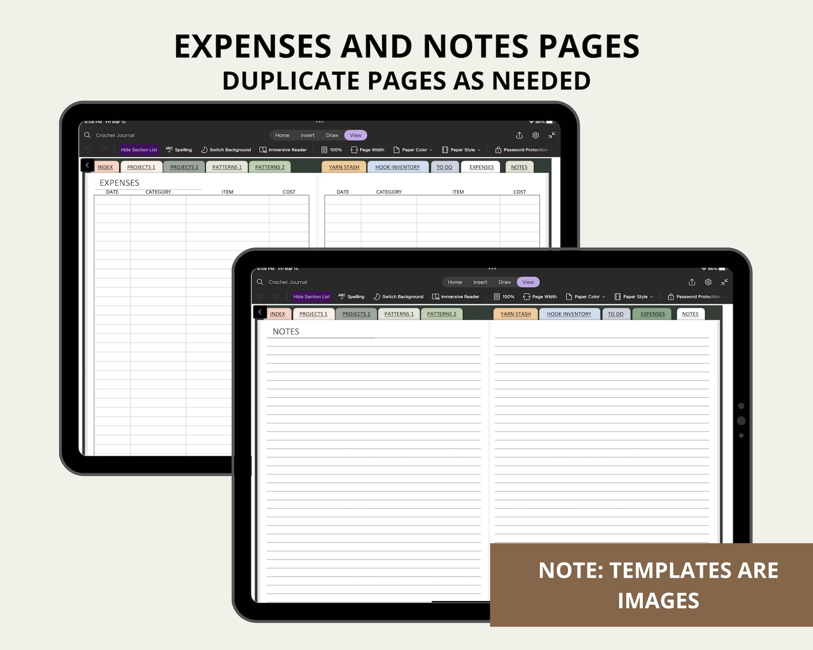 Onenote Crochet Journal for Surface Pro, Onenote Crochet Project ...