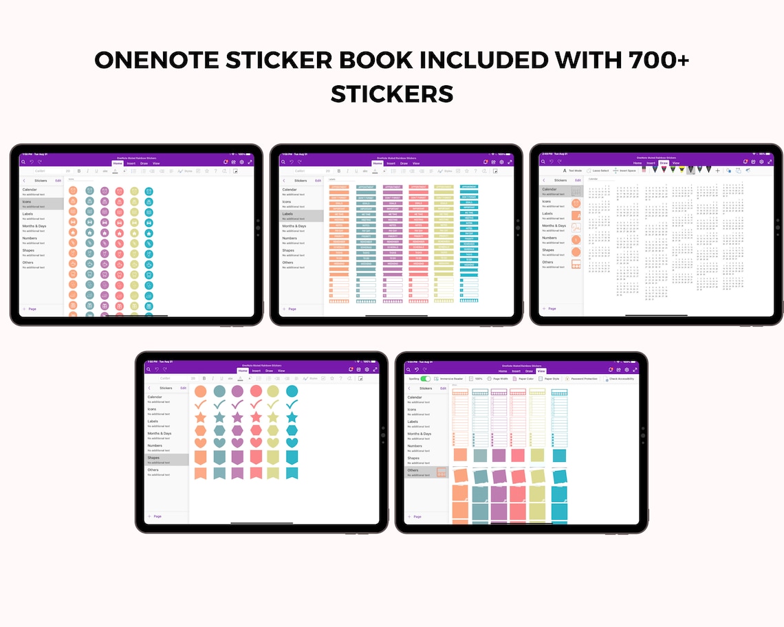 Onenote Notebook Onenote Notes Template Onenote Digital | Etsy Canada