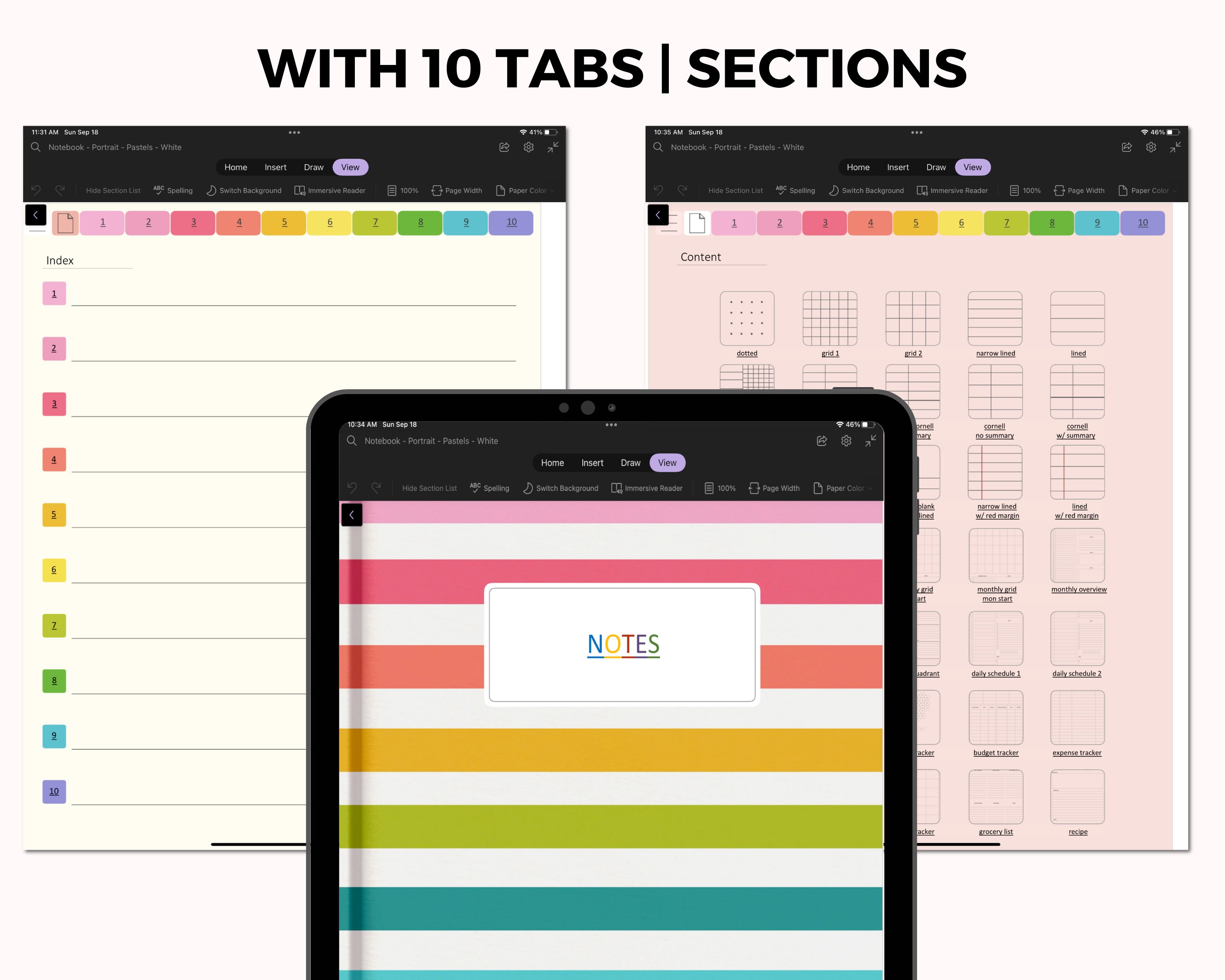 Onenote Notebook Portrait Onenote Notes Template Onenote - Etsy