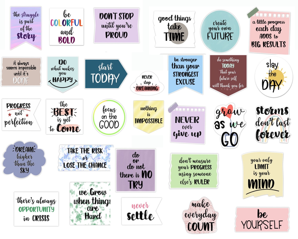 Motivational Digital Stickers Motivational Stickers for | Etsy