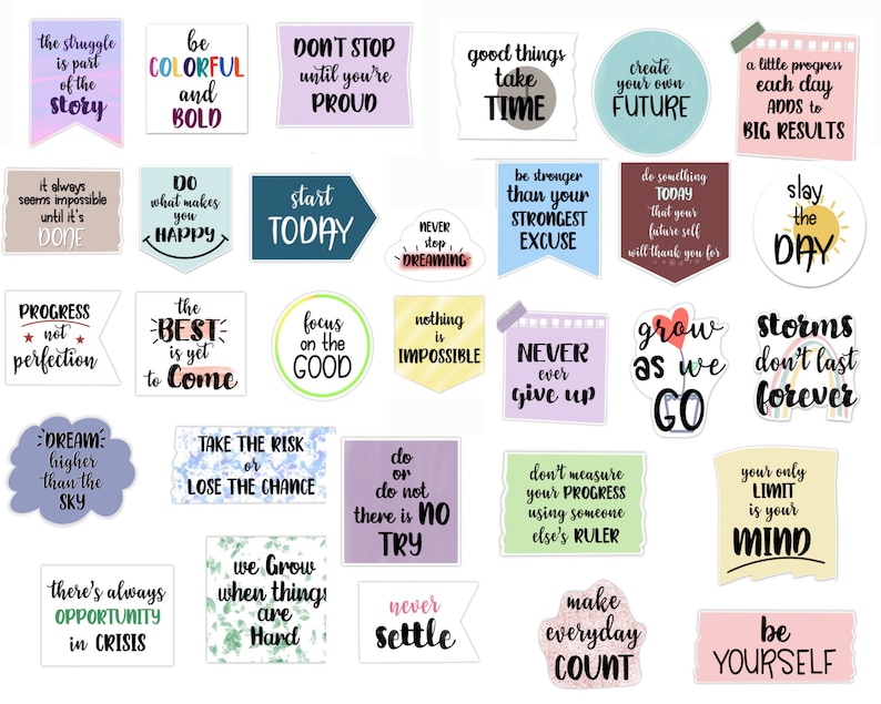 Motivational Digital Stickers Motivational Stickers for | Etsy