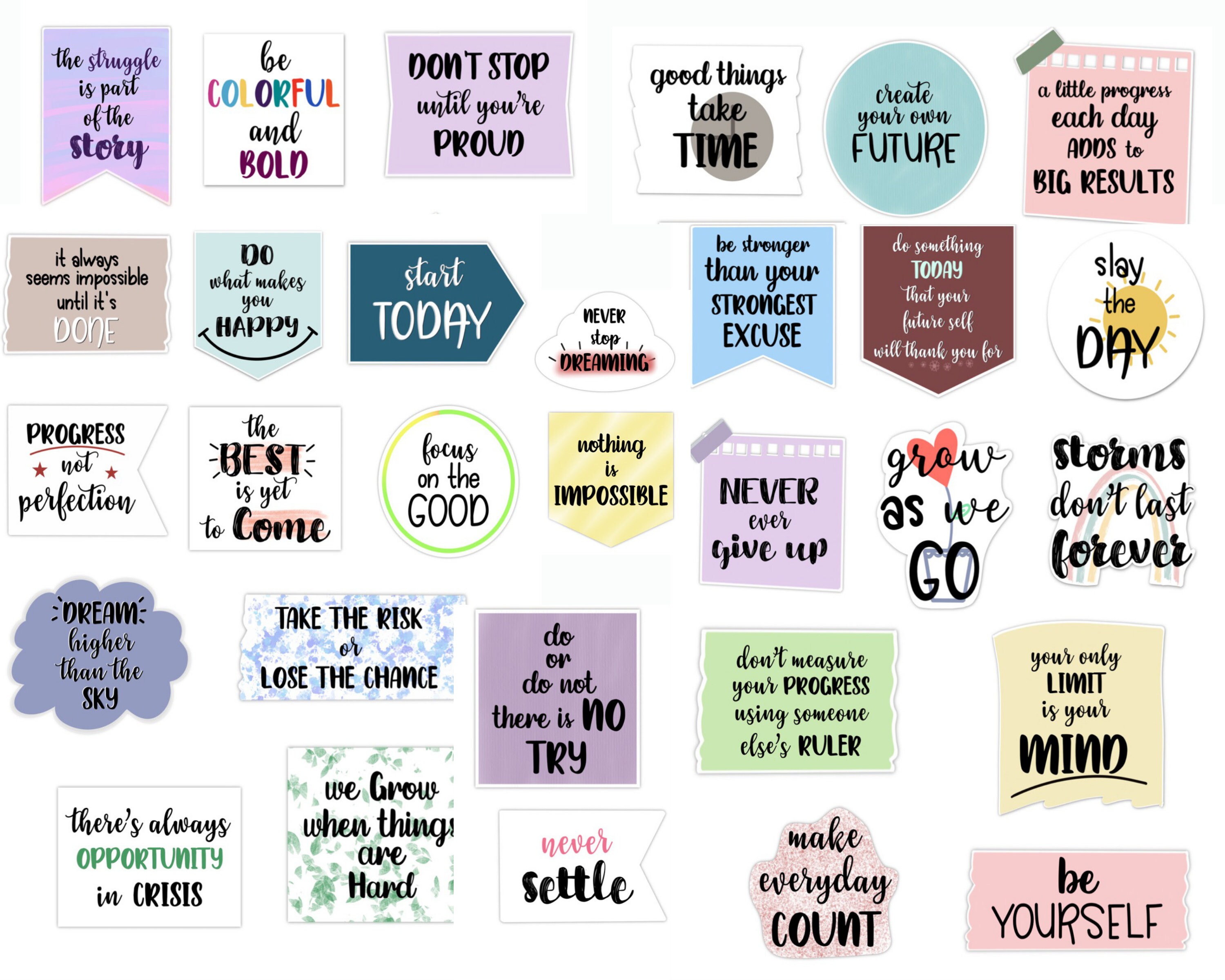 Motivational Digital Stickers Motivational Stickers for | Etsy