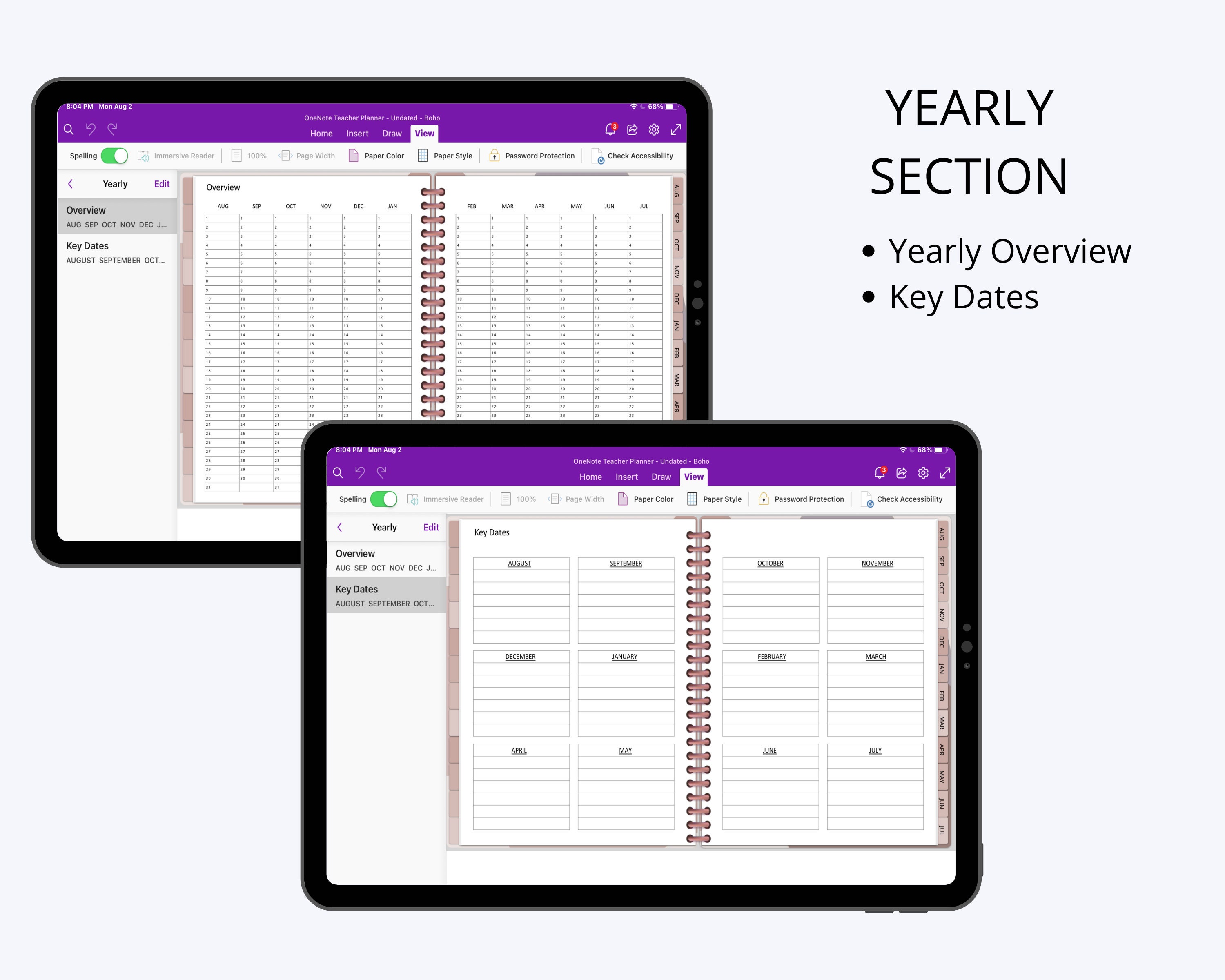 Onenote Teacher Planner, Undated Teacher Planner, Weekly Lesson Planner ...