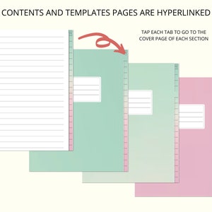 Digital Notebook Pink Green Gradient, Digital Notebook With Tabs ...