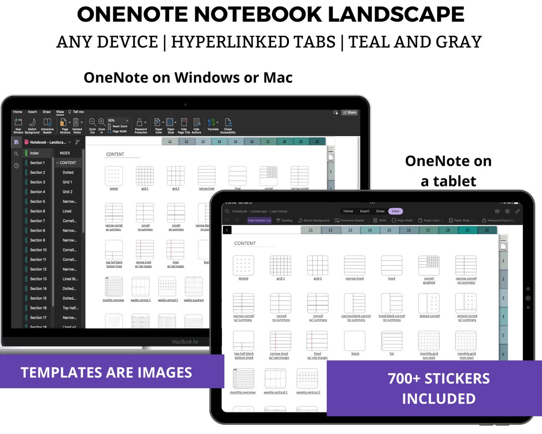 Onenote Notebook Digital, Onenote Notebook Template, Onenote Journal ...