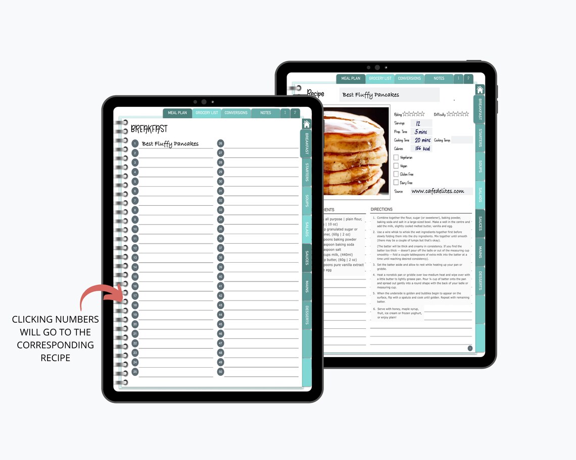 Digital Recipe Book Goodnotes Digital Recipe Planner | Etsy