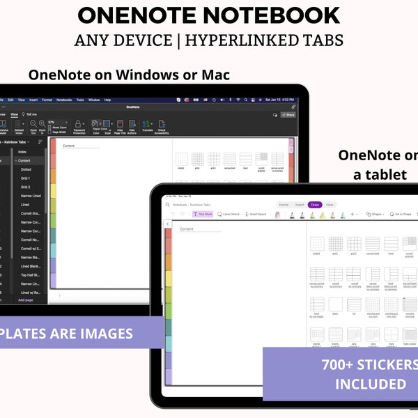 Onenote Bullet Journal Template - Etsy