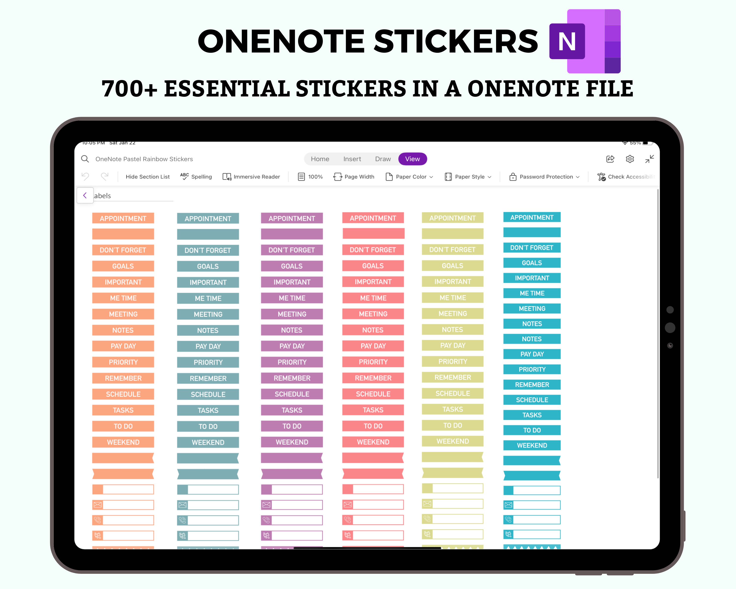 Onenote Digital Stickers Onenote Stickers Essential | Etsy