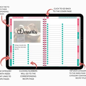 Digital Recipe Book Goodnotes, Digital Recipe Planner, Hyperlinked iPad ...