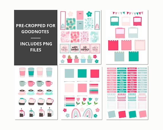 Clip Art Pre-cropped digital stickers for GoodNotes MONTHS & BANNERS ...