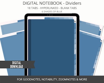 Digital Notebook Tabs Goodnotes Notebook for Ipad - Etsy