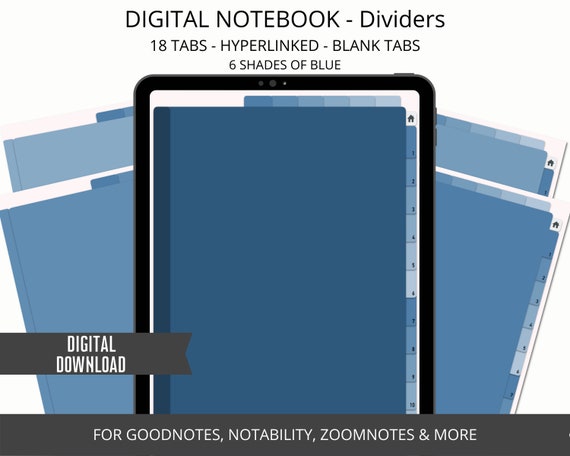 Digital Notebook Tabs Goodnotes Notebook for iPad | Etsy