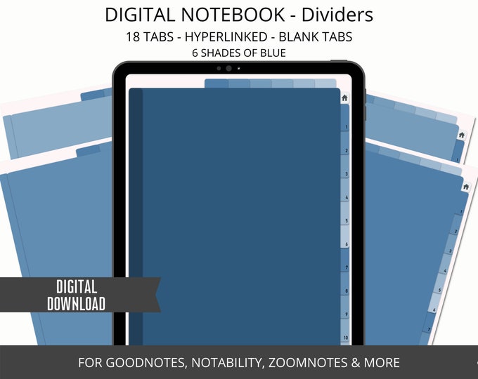32 Tab Dividers, Digital Tabbed Page Dividers for Goodnotes, Notability ...