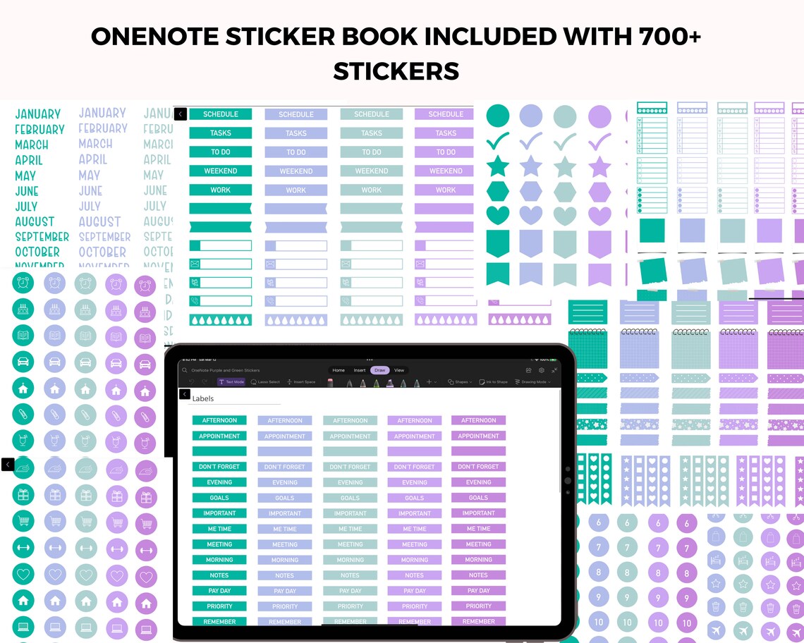 Onenote Digital Notebook Onenote Notebook Onenote Notes - Etsy