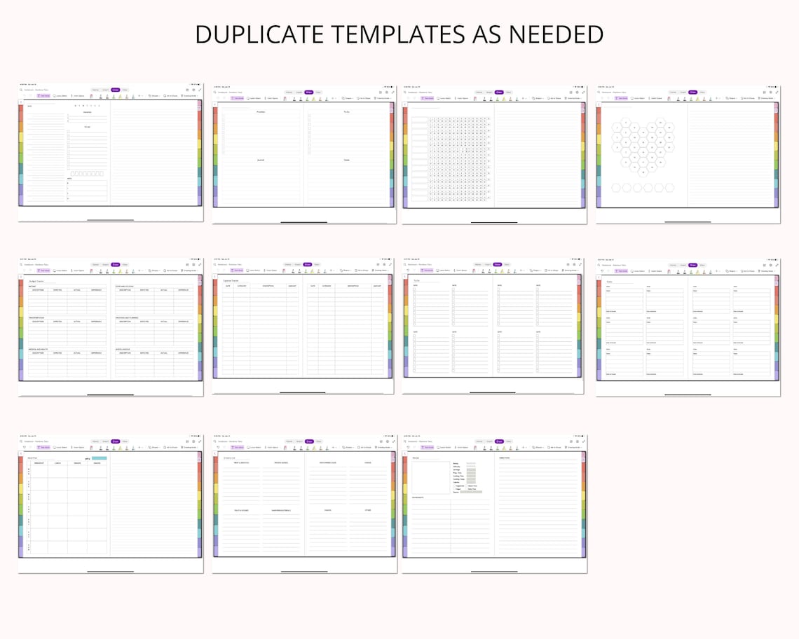Onenote Notebook Onenote Notes Template Onenote Digital | Etsy Canada