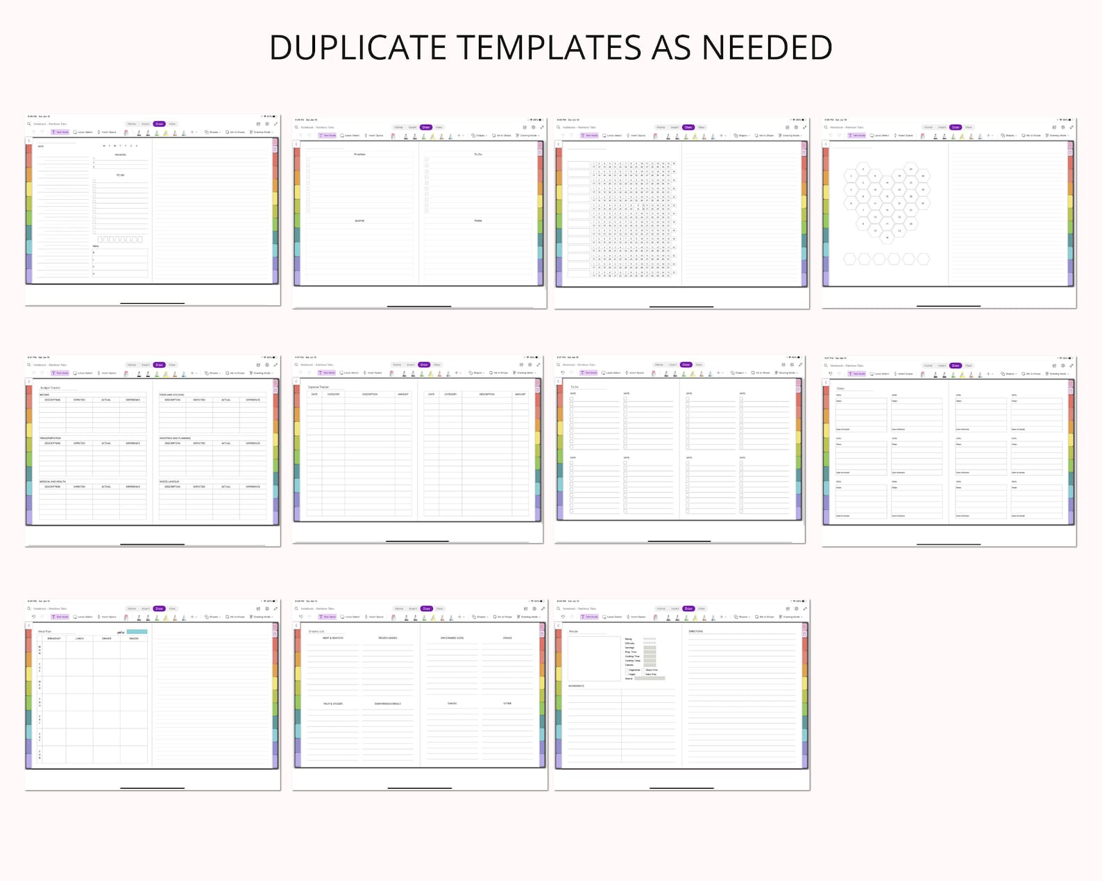 Onenote Notebook Onenote Notes Template Onenote Digital - Etsy