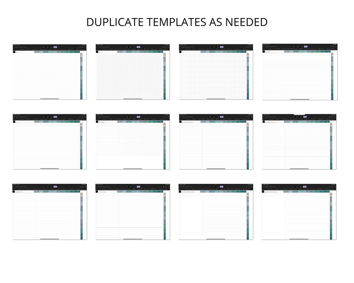 Onenote Notebook Digital Onenote Notes Template Android - Etsy
