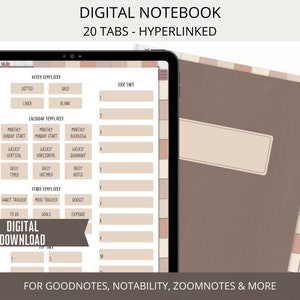 Digital Notebook Goodnotes, Digital Notebook With Tabs, Notebook for ...