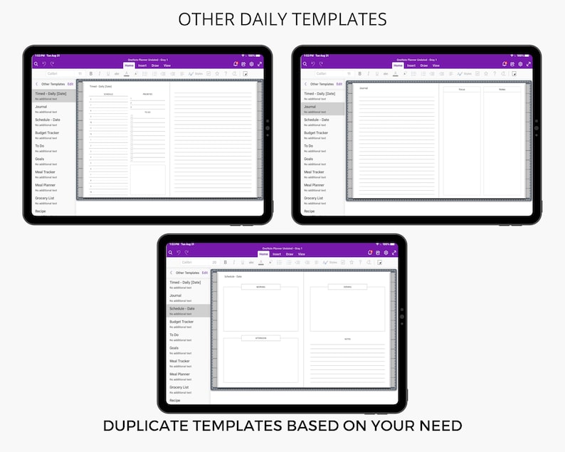 Onenote Digital Planner Undated, Onenote Planner Daily Onenote Template ...