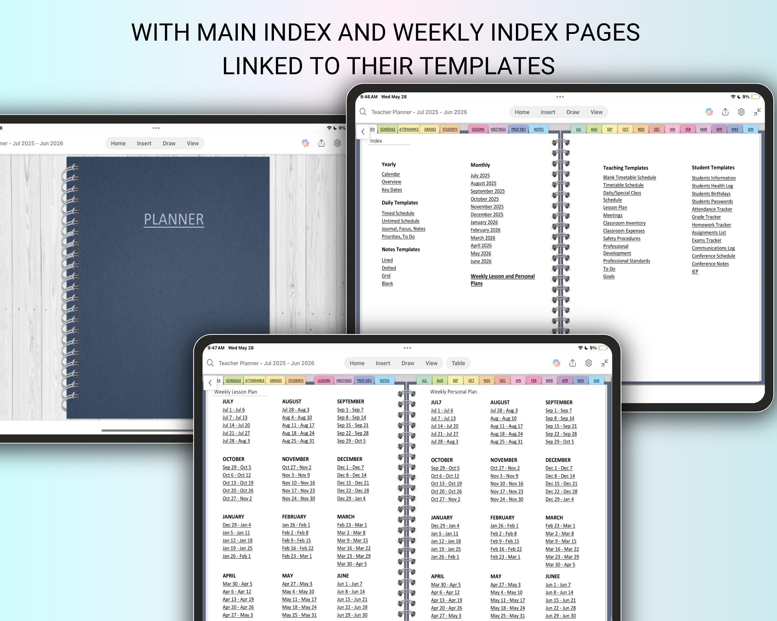 Onenote Teacher Planner Jul 2025 - Jun 2026, Weekly Lesson Planner ...