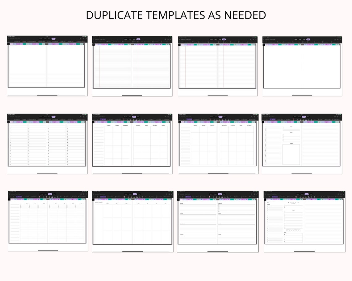 Onenote Digital Notebook Onenote Notebook Onenote Notes - Etsy