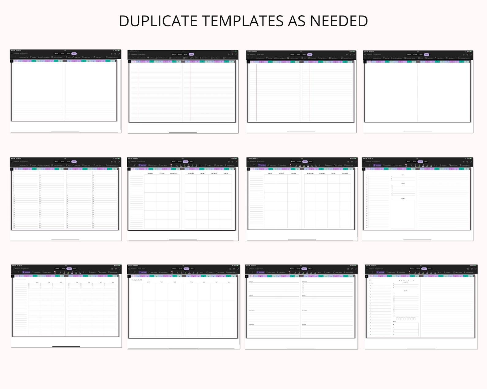 Onenote Digital Notebook, Onenote Notebook, Onenote Notes Template ...