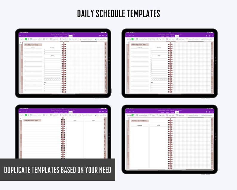 Onenote Teacher Planner Weekly Lesson Planner Undated - Etsy