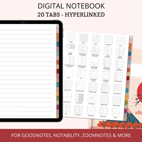 Digital Notebook 20 Tabs Digital Notebook for Ipad - Etsy