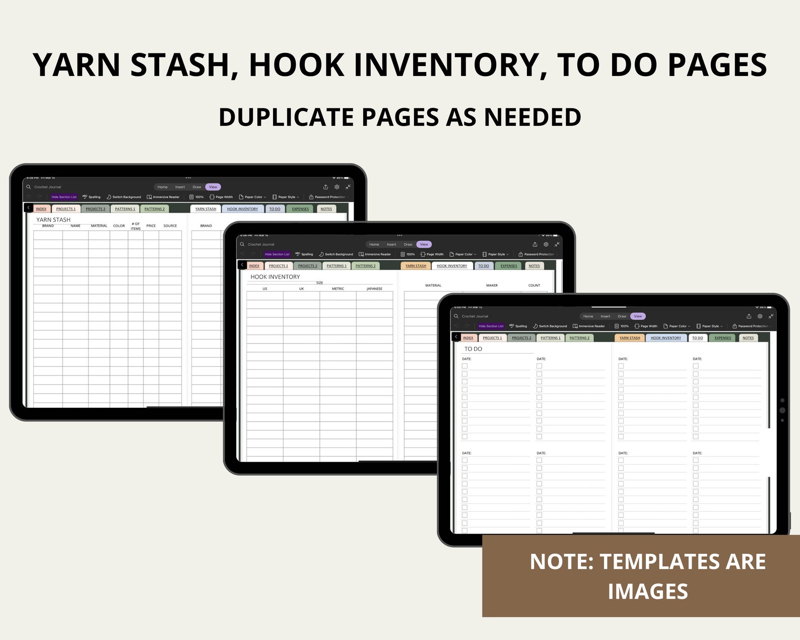 Onenote Crochet Journal for Surface Pro, Onenote Crochet Project ...