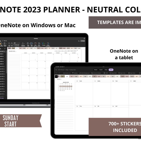 Monthly Onenote Template - Etsy
