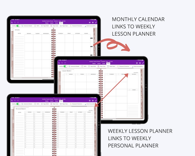 Onenote Teacher Planner Weekly Lesson Planner Undated - Etsy