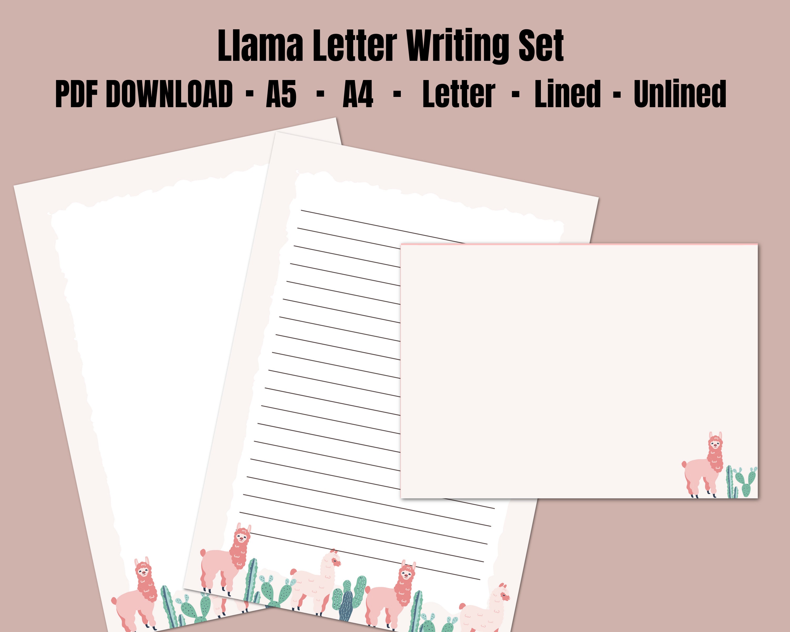 Printable Stationery Paper Letter Writing Set Printable | Etsy