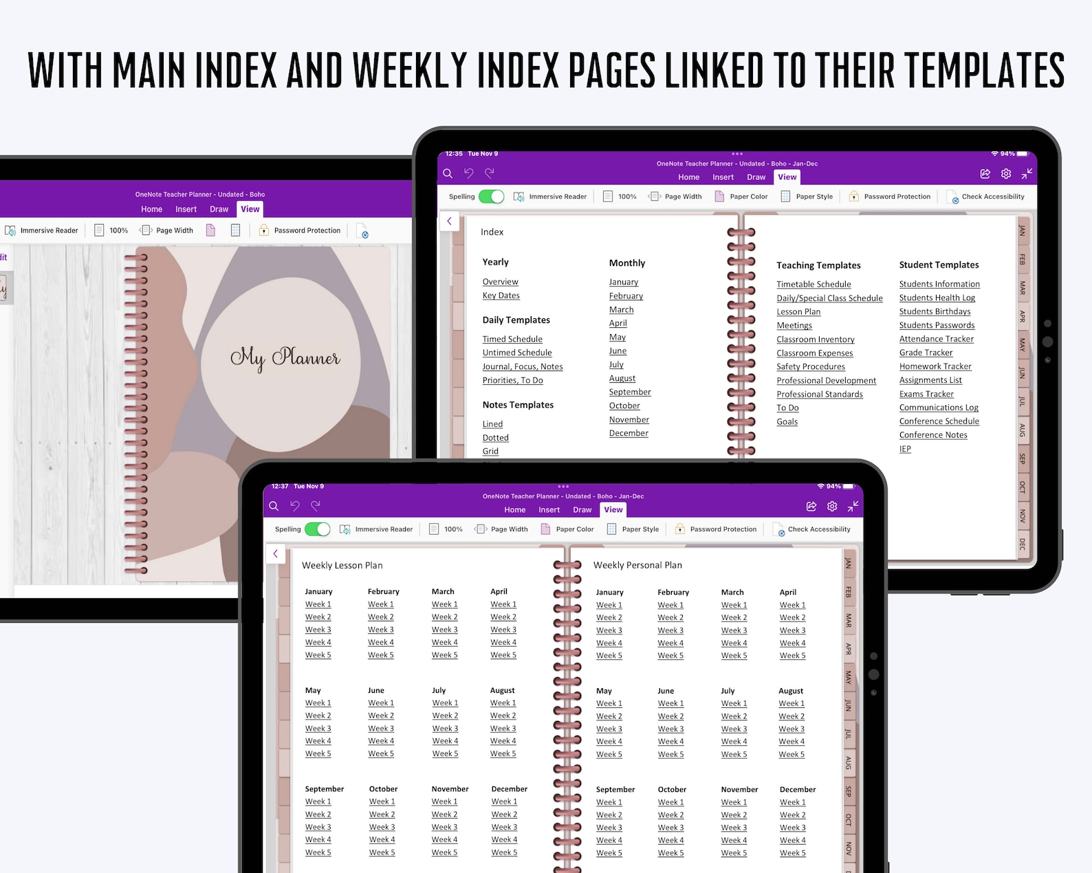 Onenote Teacher Planner Weekly Lesson Planner Undated - Etsy