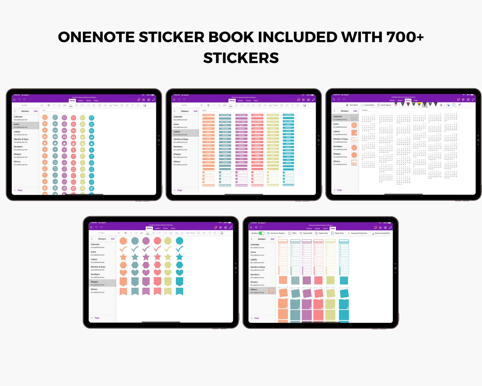 Onenote Digital Planner Undated, Onenote Planner Daily Onenote Template ...