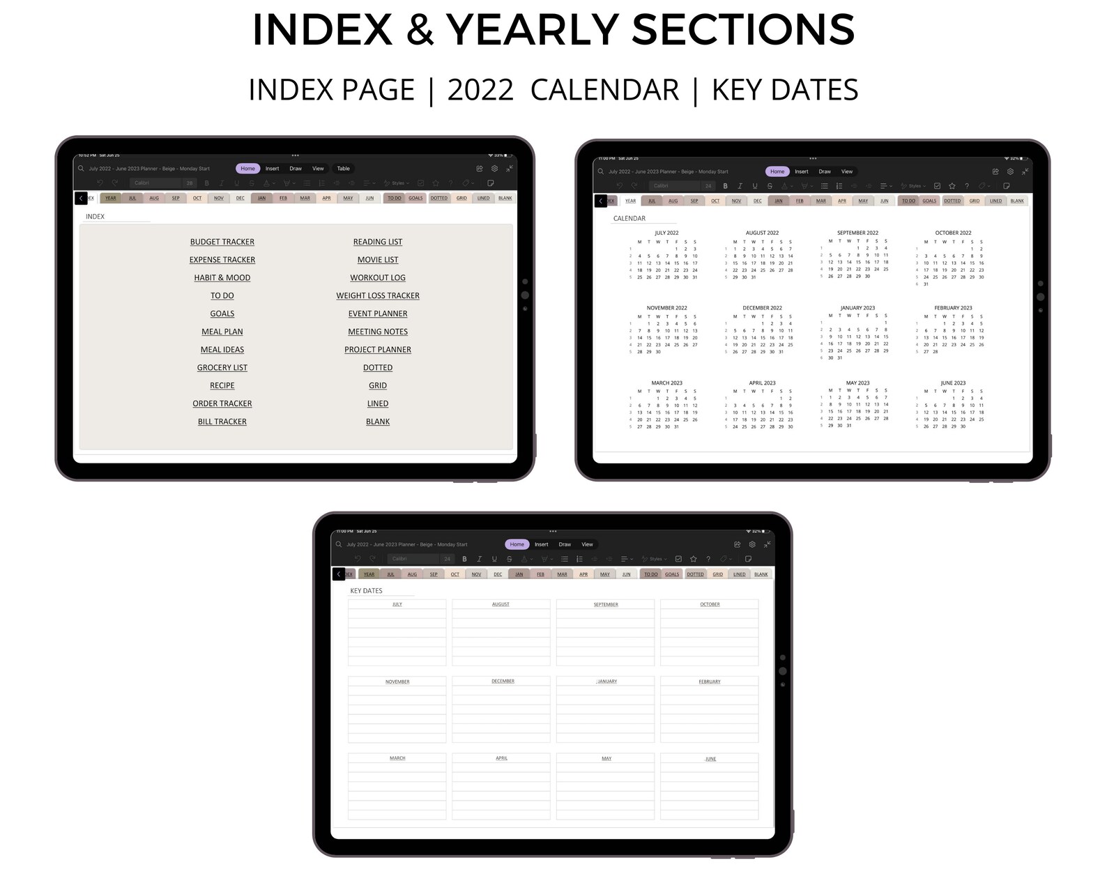Onenote July 2022 June 2023 Template Surface Pro Mid Year - Etsy