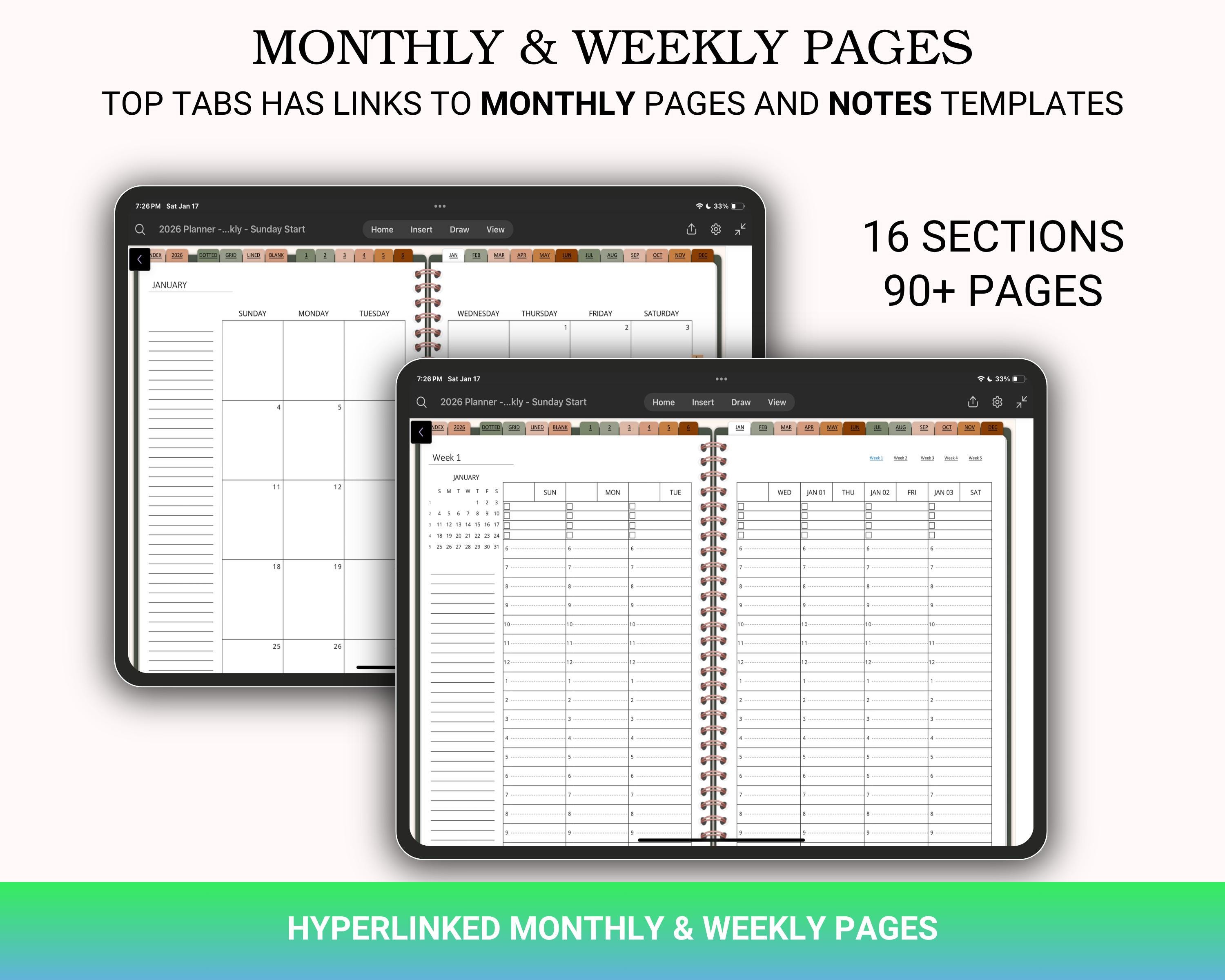 2026 Onenote Weekly Planner, Onenote Digital Planner Template for ...